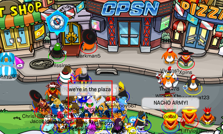Nachos meet famous penguins! | Nacho Army of Club Penguin
